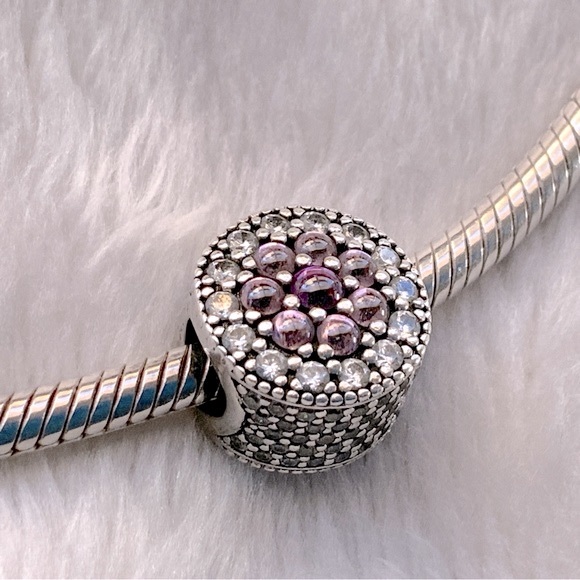 Pandora | Jewelry | Pandora Pink Pave Dazzling Floral Charm | Poshmark